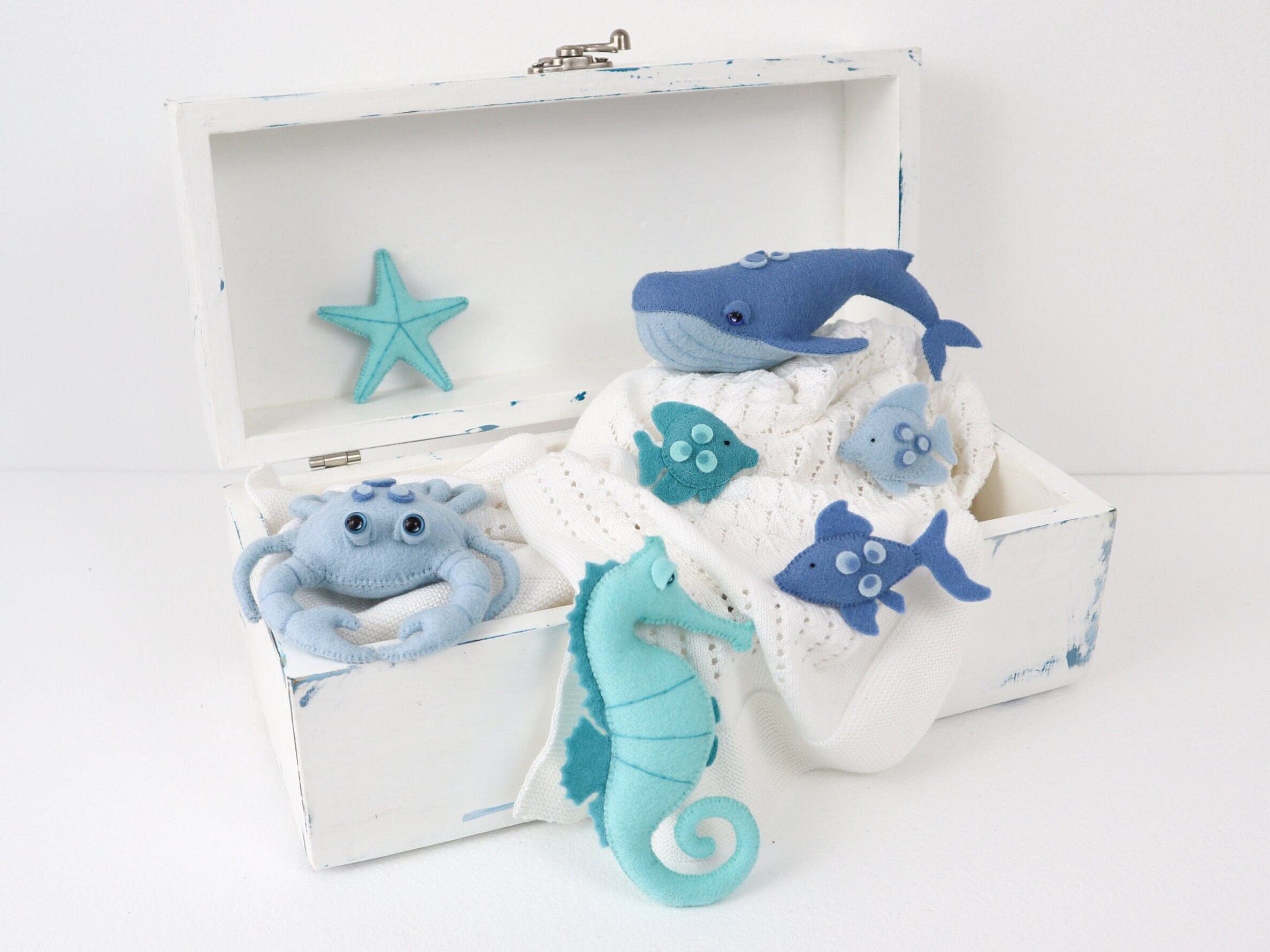 Felt Sea Animals Pattern & Instructions pdf Fish Sewing Pattern / Sea ...