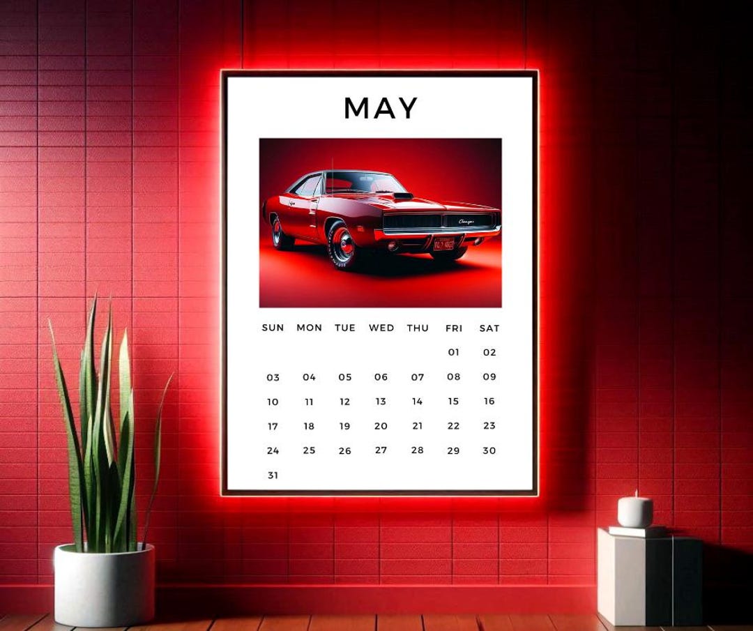 Calendar 2025 Dodge Charger Annual Calendar Monthly Planner Printing ...