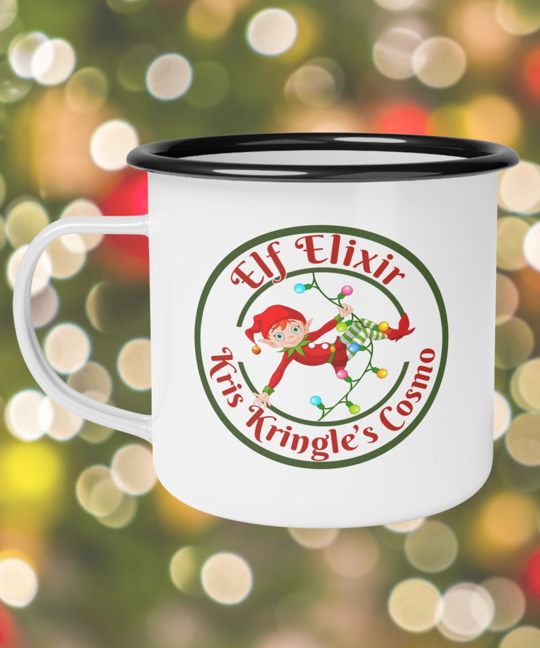 Elf Elixir Kris Kringle Cosmo Enamel Camp Cup, Personalized Cup,santa ...
