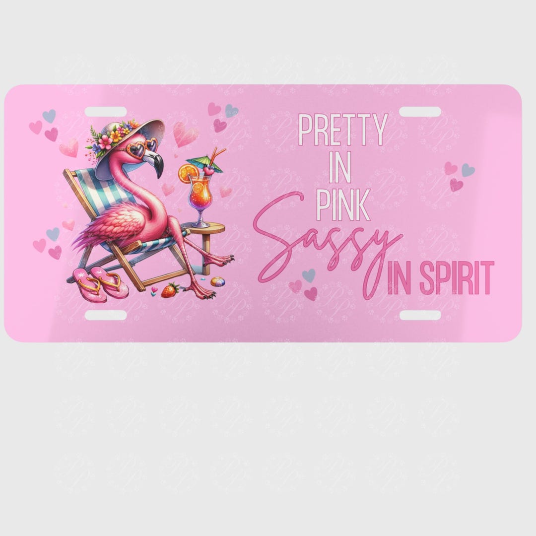 Flamingo License Plate PNG Sublimation Sassy Flamingo License Plate ...
