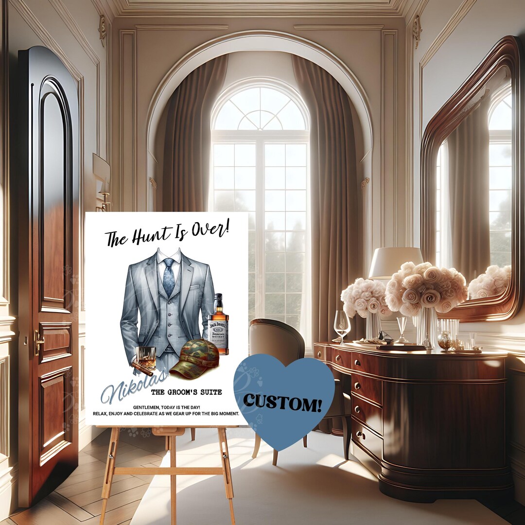 Grooms Suite Poster Stylish Wedding Decoration for the Groom’s Getting ...