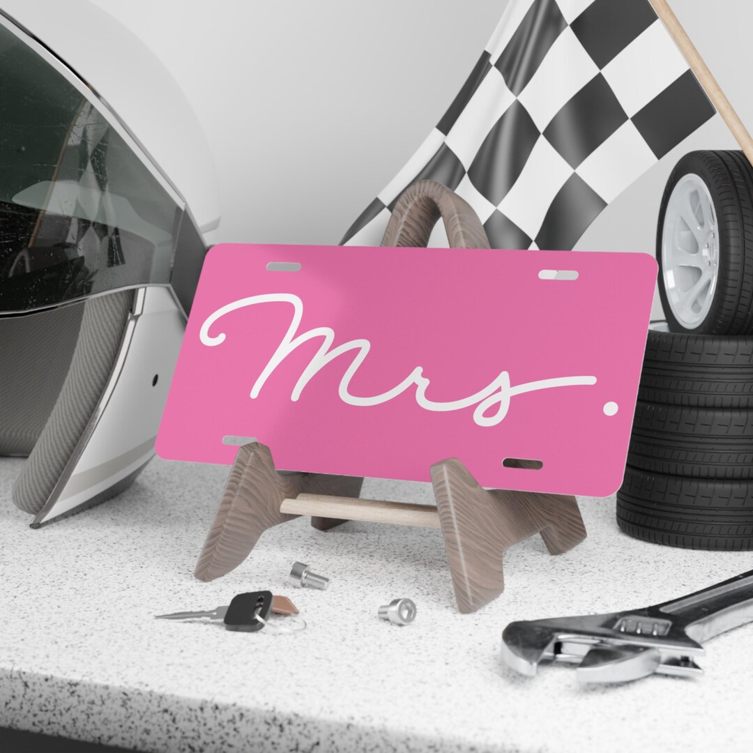 Bridal Pink Mrs License Plate PNG Sublimation Bride License Plate ...