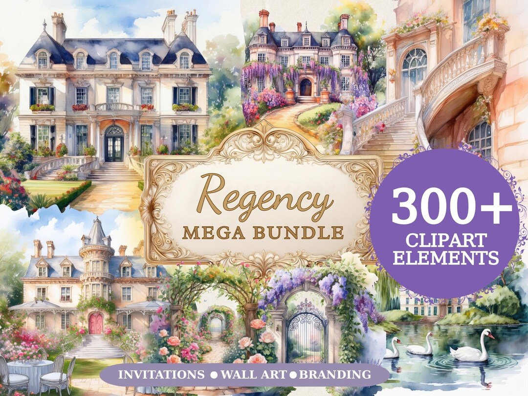 Regency Clipart Mega Bundle, Bridgerton Style Couples PNG, Victorian ...