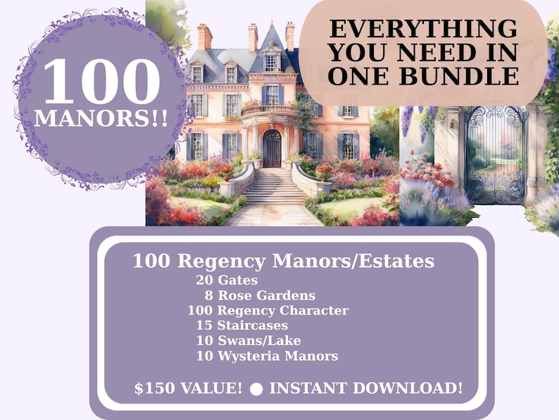 Regency Clipart Mega Bundle, Bridgerton Style Couples PNG, Victorian ...