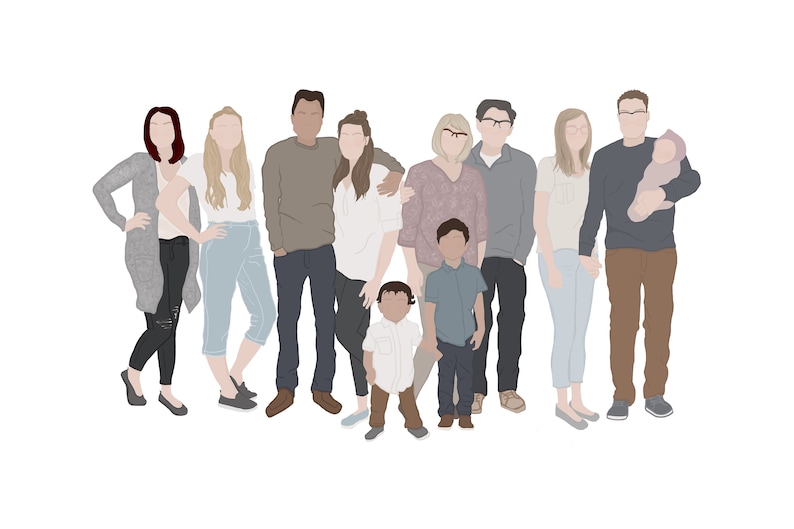 Faceless Portrait - Extended Family - Etsy