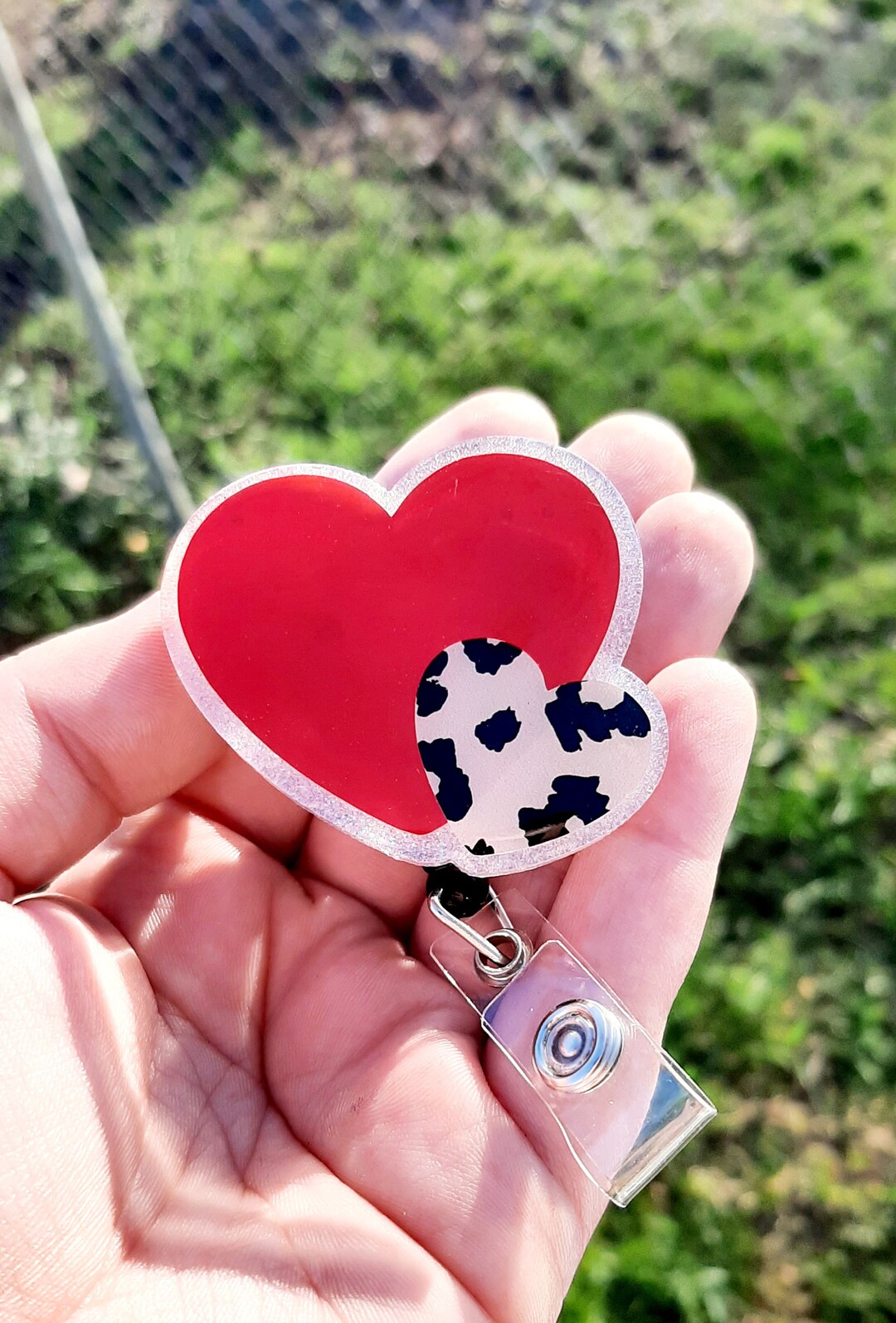 Dual Heart Badge Reel, Love Badge, Nurse Badge, Cute Badge, Teacher ...