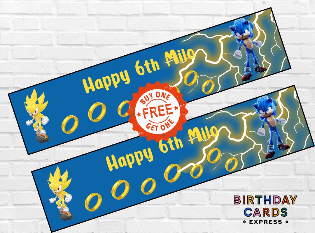 Sonic the Hedgehog Birthday Banner Buy One Get One Free - Etsy