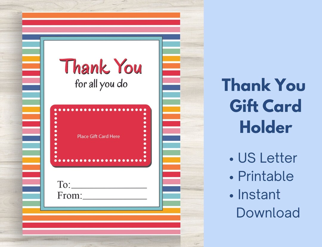 Thank You Gift Card Holder, Thank You for All You Do Gift Card Holder ...
