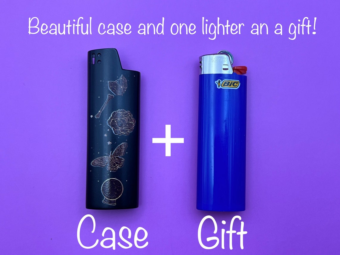 Lighter Case Moon & Butterfly Lighter Death Moth Print Metal - Etsy