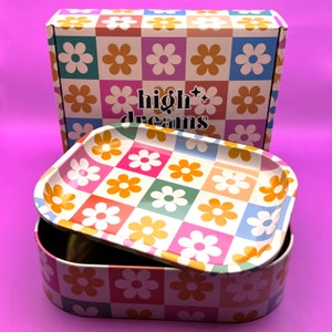 Stash Box With Rolling Tray Lid, Metal Storage Kit - Container for ...