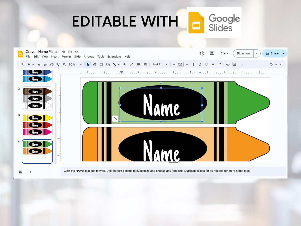 Printable Crayon Name Tags | Customizable Editable Stationery | Back to ...