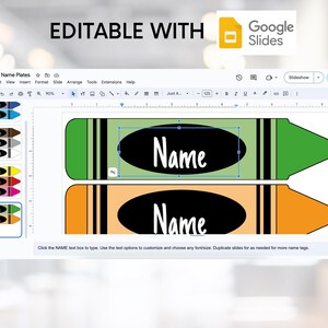 Printable Crayon Name Tags | Customizable Editable Stationery | Back to ...