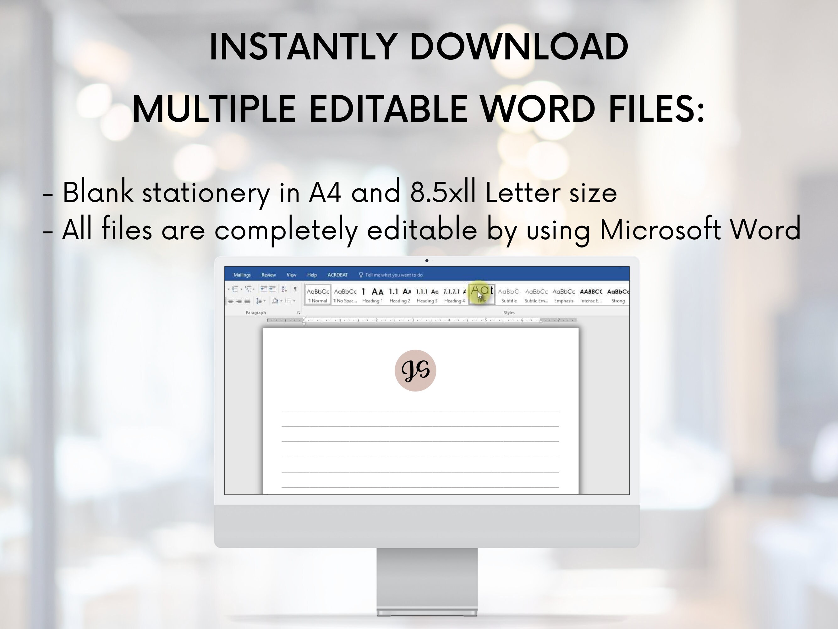 Personalized Printable Stationery Template | Business Stationery ...