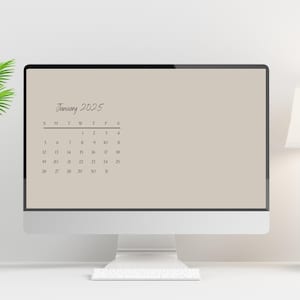 2025 Neutral Minimalistic Calendar Desktop Wallpaper | Modern ...