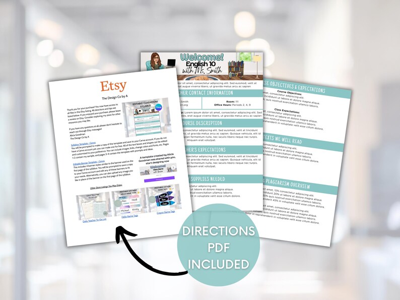 Editable Classroom Syllabus Canva Template | Teacher Stationery | Meet ...