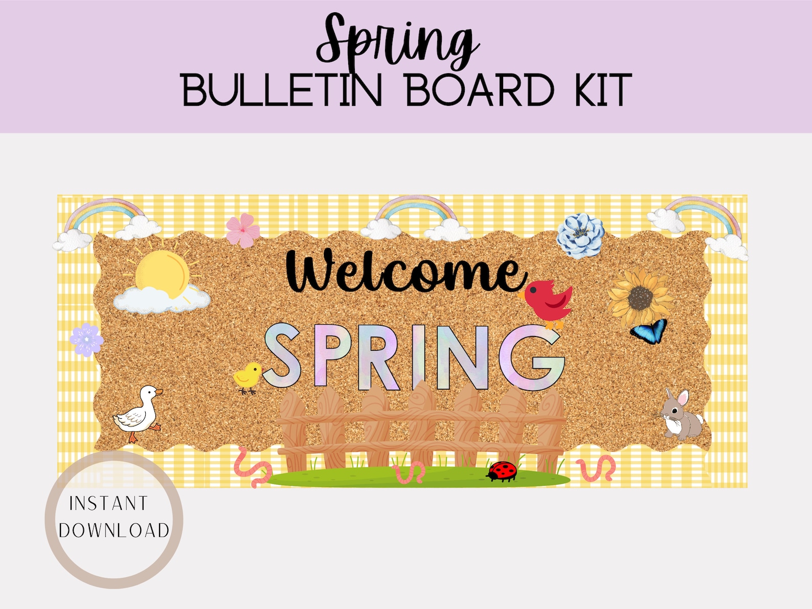 Printable Welcome Spring Bulletin Board Kit | Instant Download - Etsy