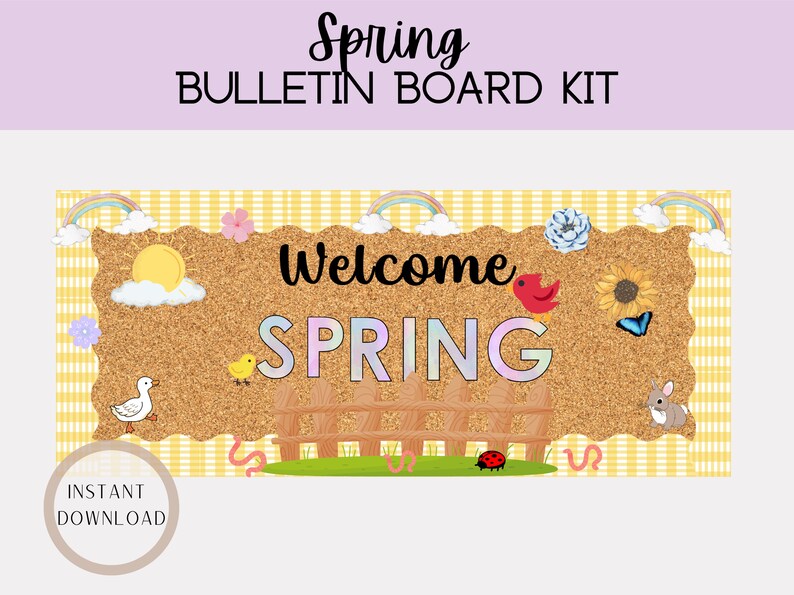 Printable Welcome Spring Bulletin Board Kit | Instant Download - Etsy