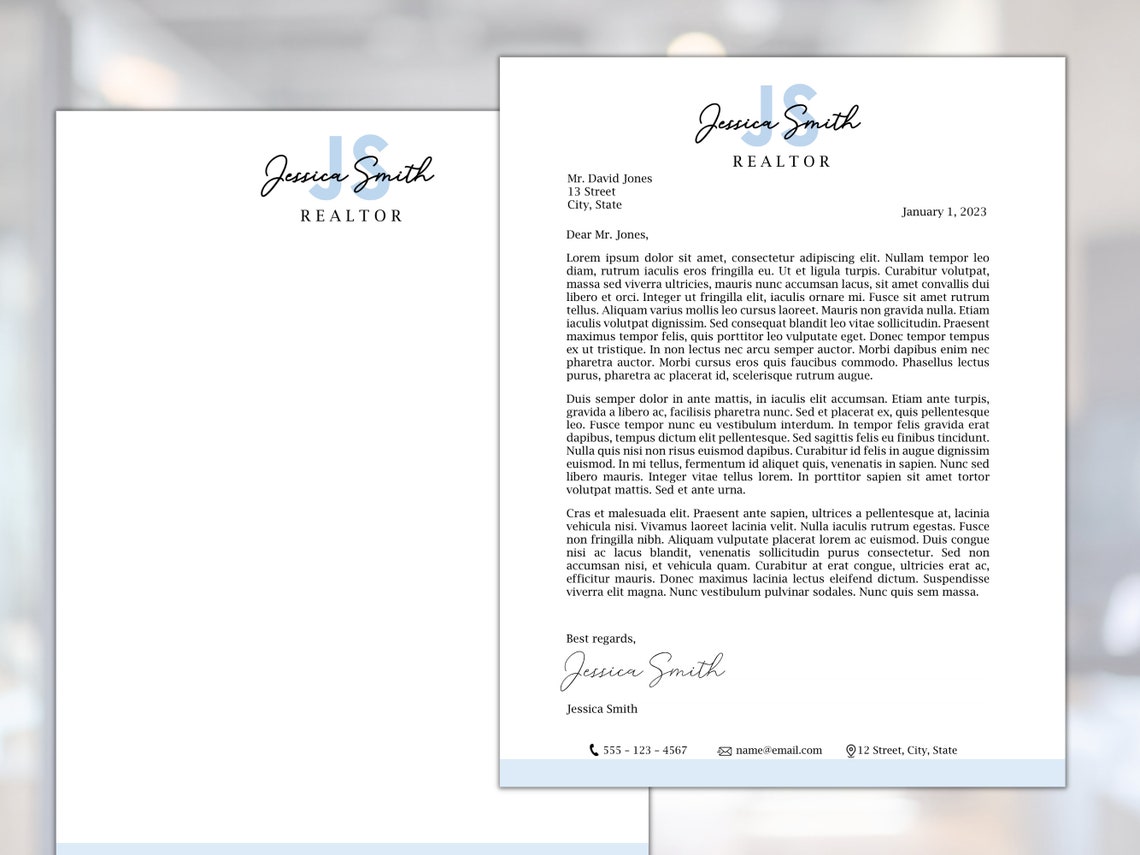 Cursive Professional Letterhead Template | Business Letterhead ...