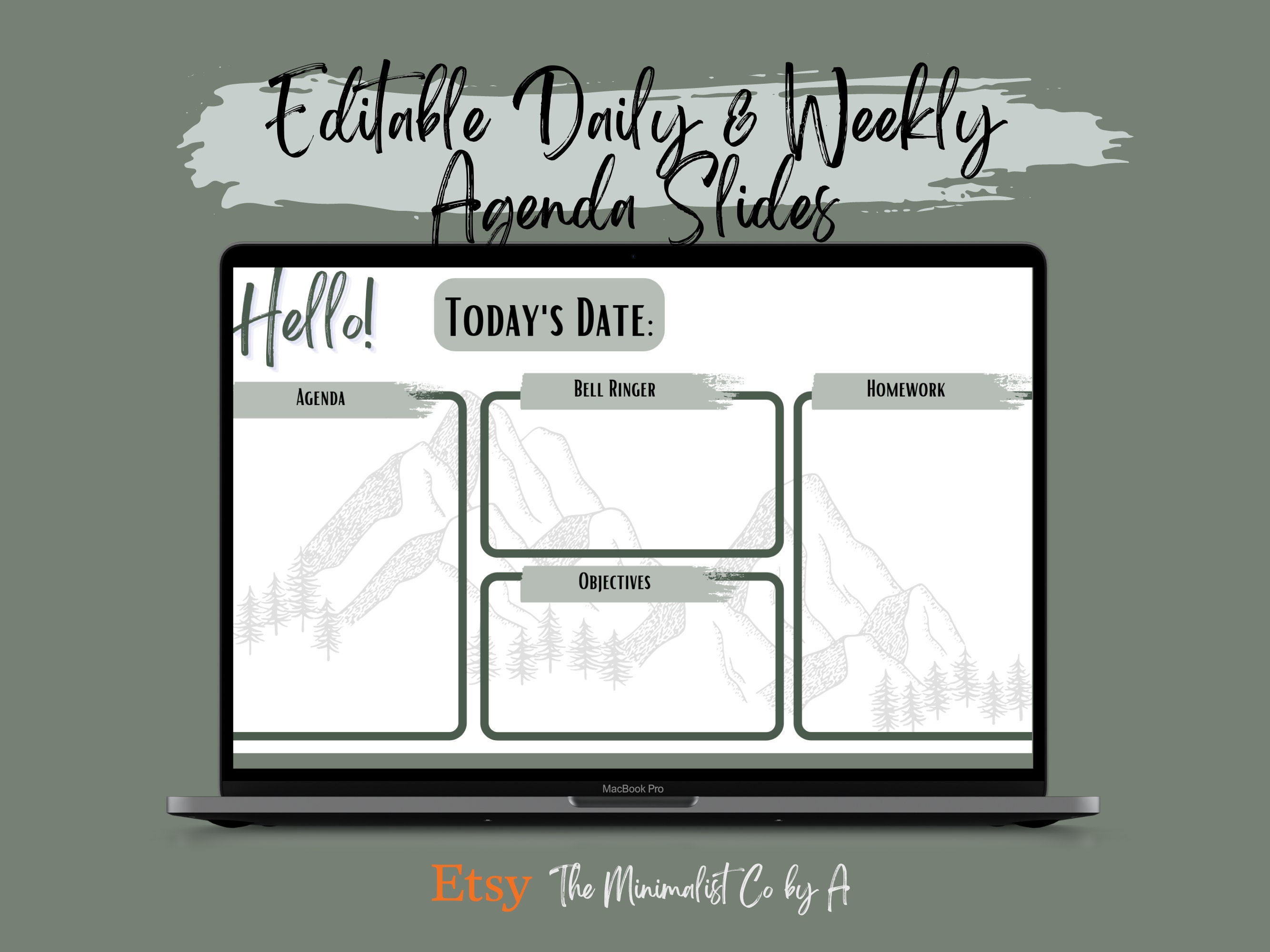 Editable Mountain Theme Daily and Weekly Teacher Agenda | Etsy