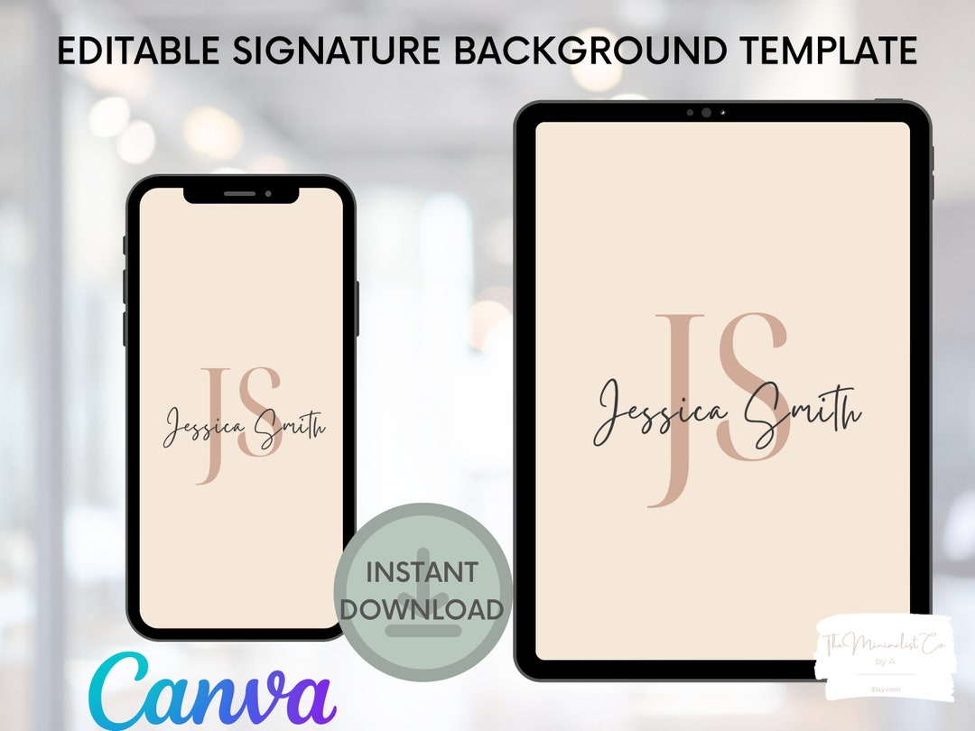 Editable Customizable iPhone and iPad Wallpaper Signature Aesthetic ...