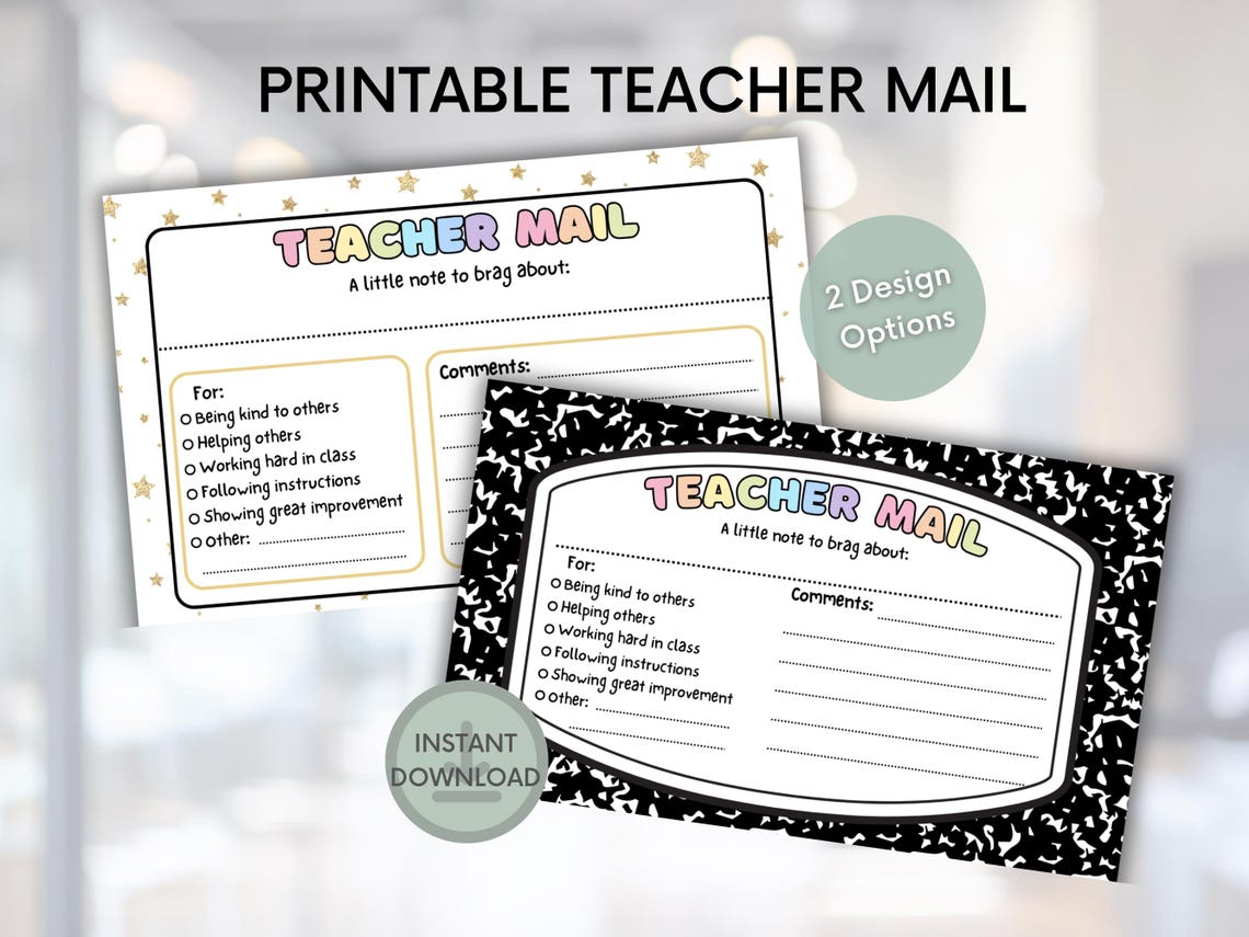 Printable Teacher Mail Stationery | Back to School | Classroom Forms ...