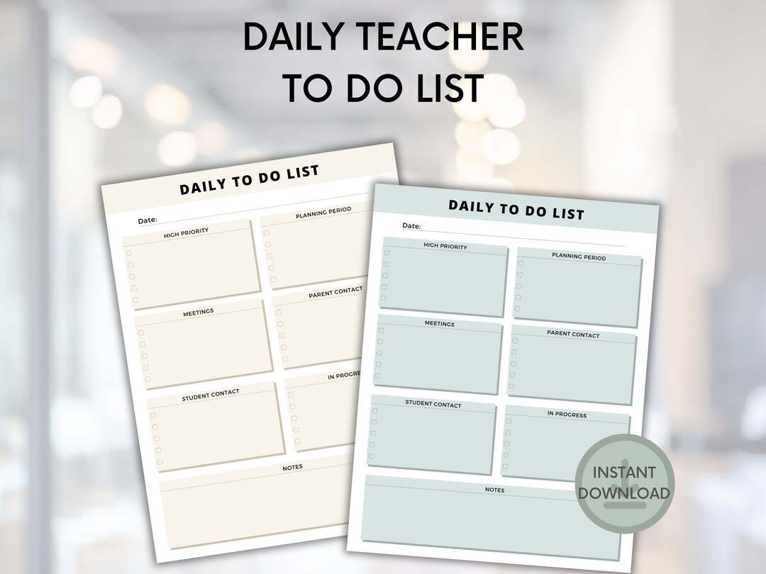 Printable & Digital Daily Teacher to Do List | Pastel Daily to Do ...
