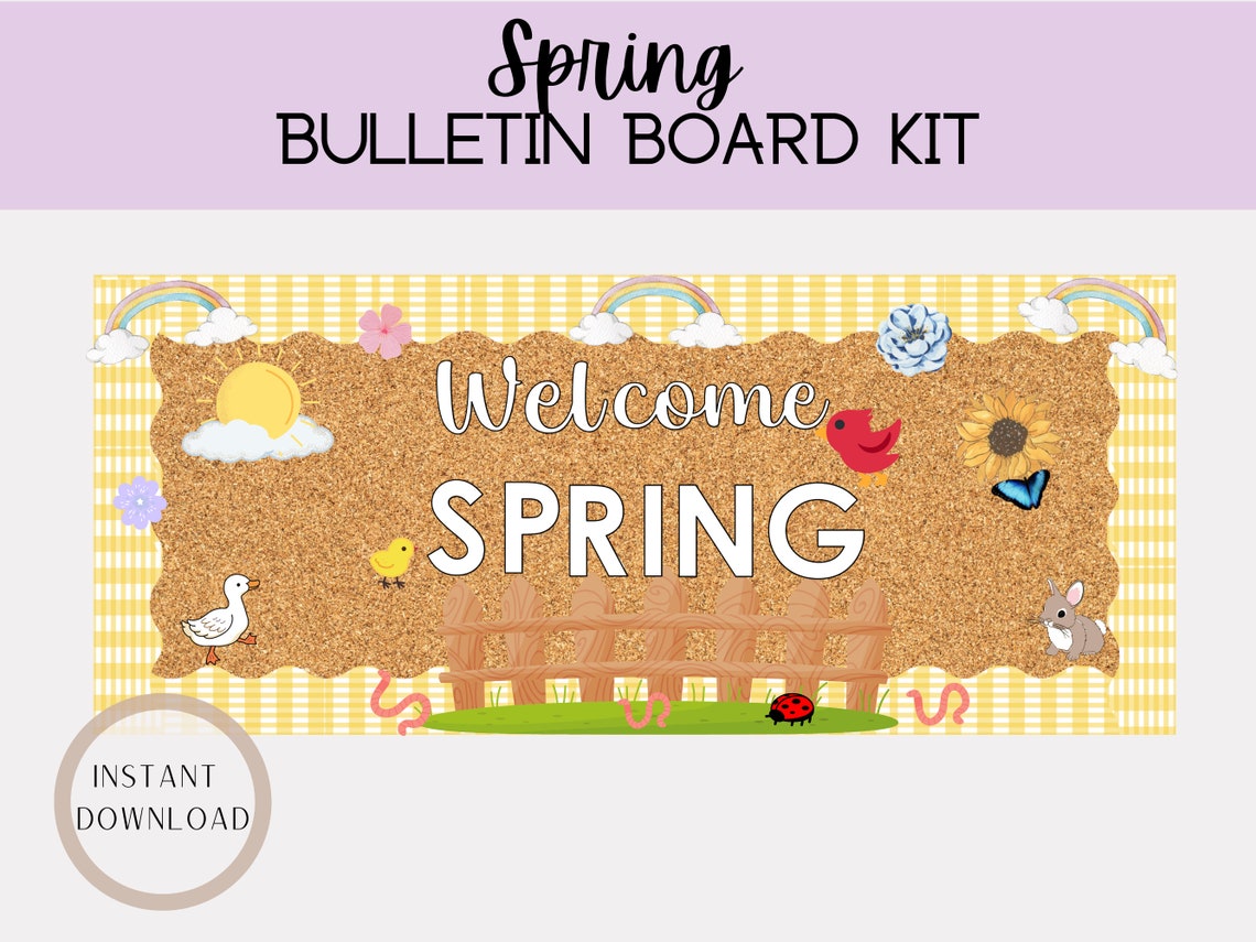 Printable Welcome Spring Bulletin Board Kit | Instant Download - Etsy