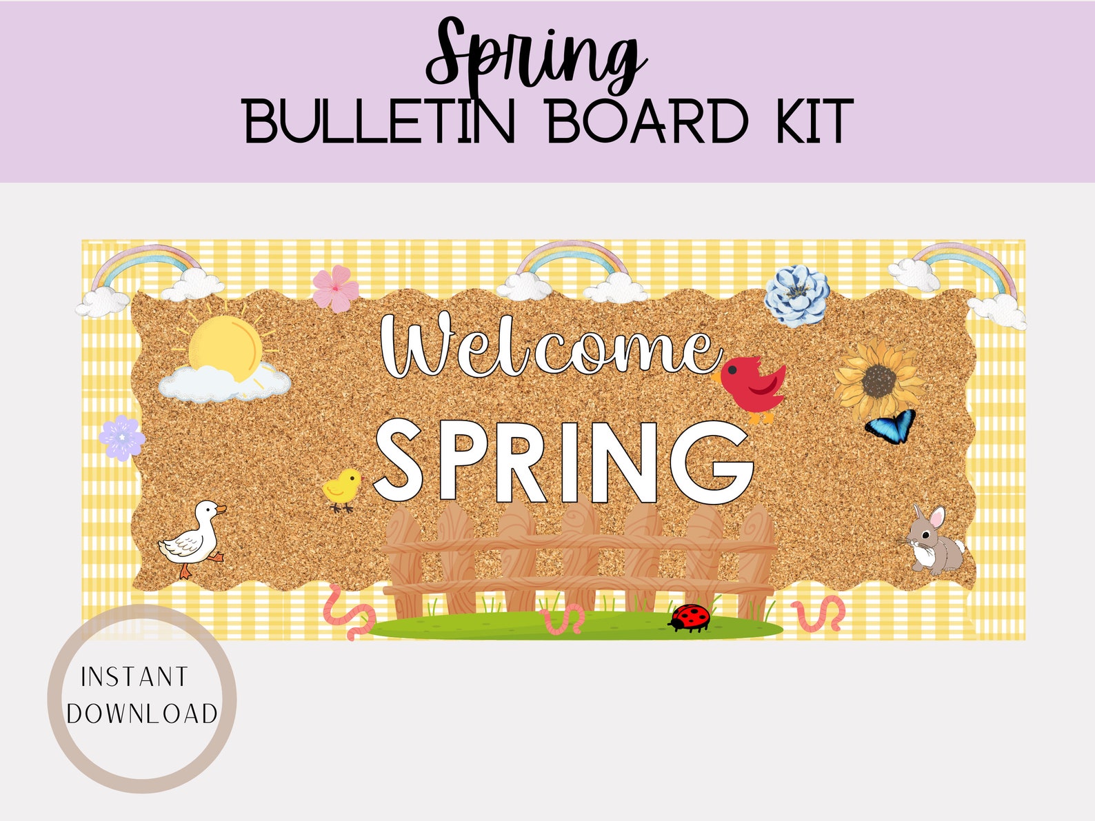 Printable Welcome Spring Bulletin Board Kit | Instant Download - Etsy