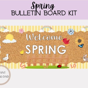 Printable Welcome Spring Bulletin Board Kit | Instant Download - Etsy