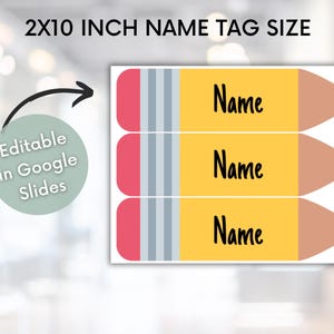 Printable Pencil Name Tags | Customizable Editable Stationery | Back to ...