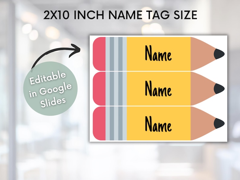 Printable Pencil Name Tags | Customizable Editable Stationery | Back to ...