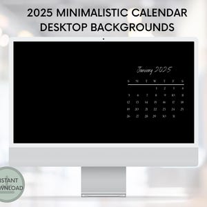 2025 Black Minimalistic Calendar Desktop Wallpaper | Modern ...