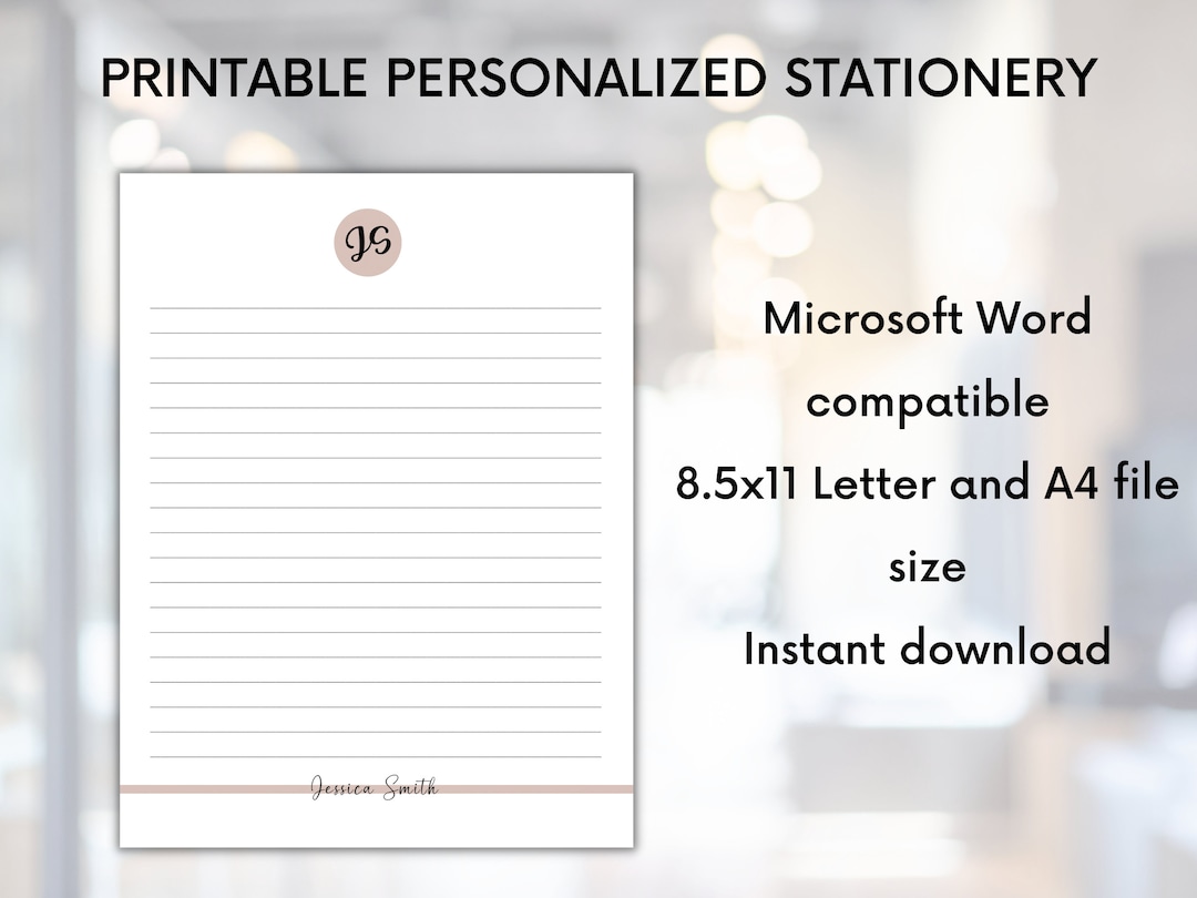 Personalized Printable Stationery Template | Business Stationery ...