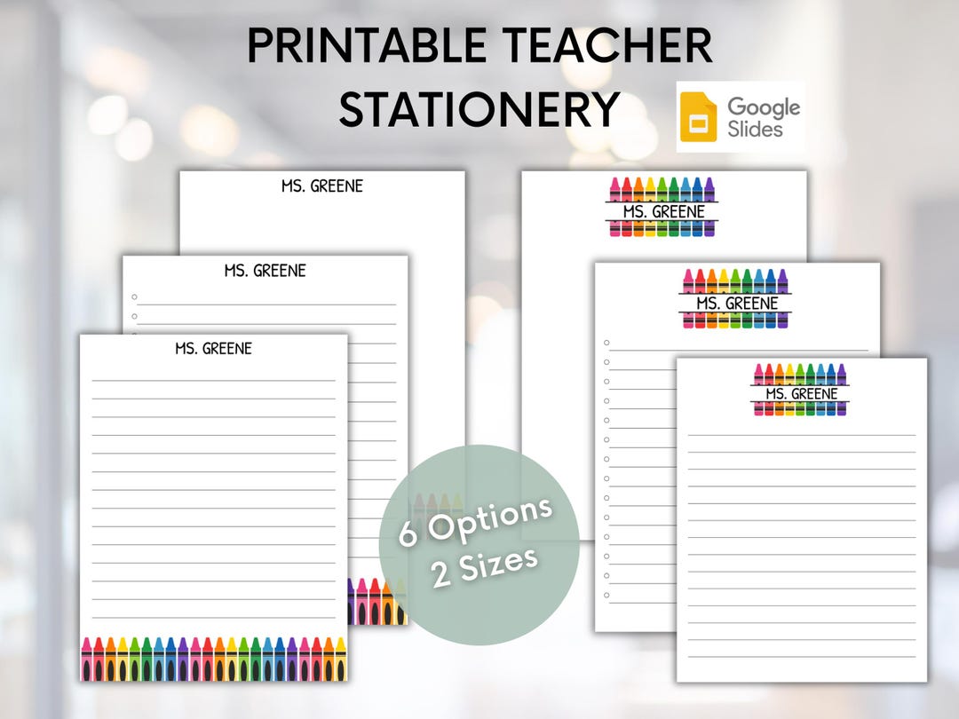 Editable Crayon Theme Teacher Stationery | Printable Notepad | Back to ...