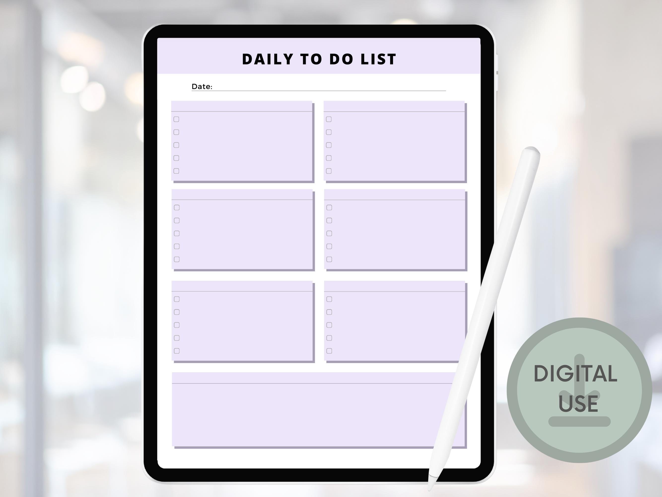 Printable & Digital Blank to Do List | Pastel Daily to Do Notepad ...