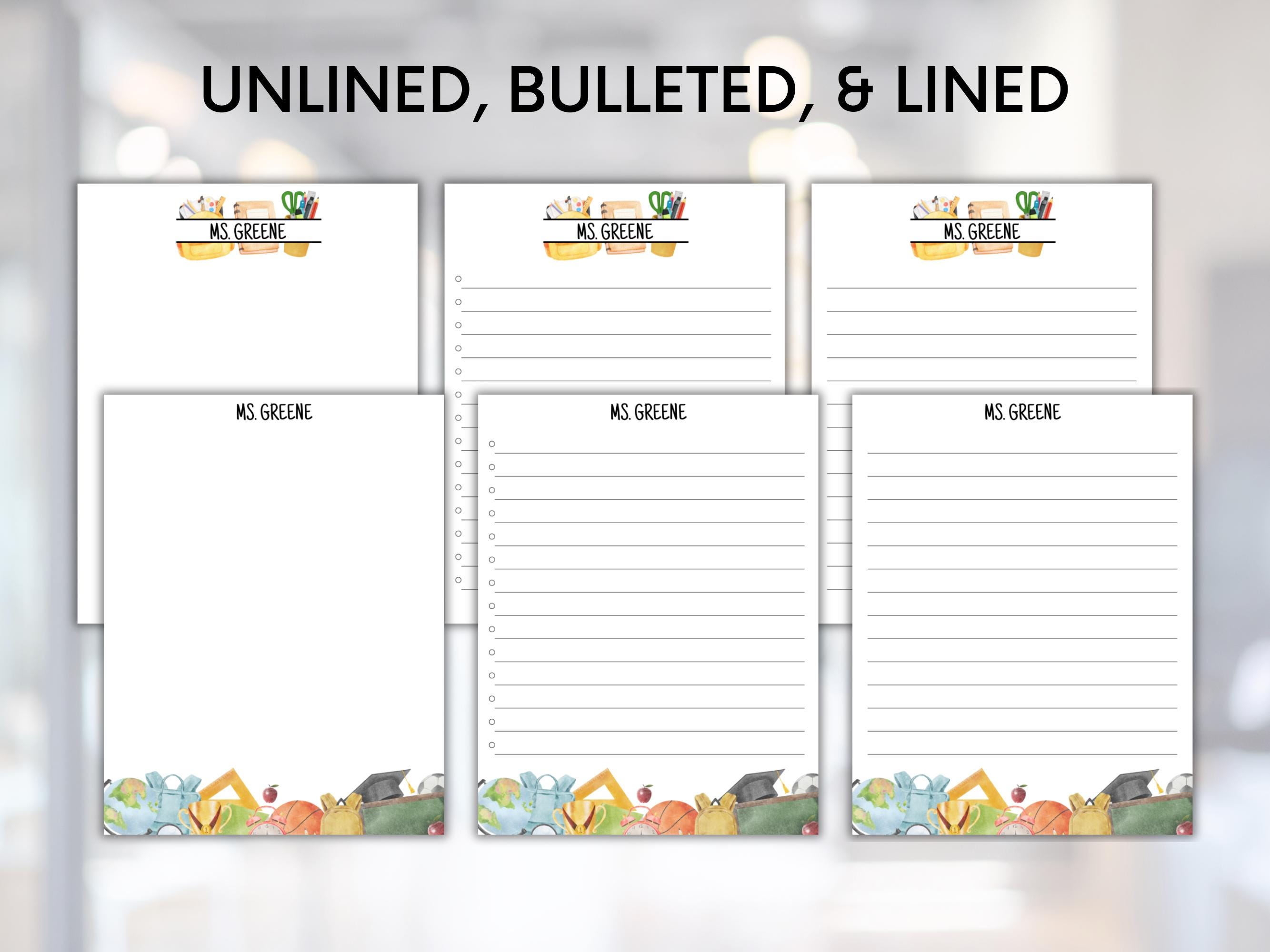 Editable Watercolor Theme Teacher Stationery | Printable Notepad | Back ...