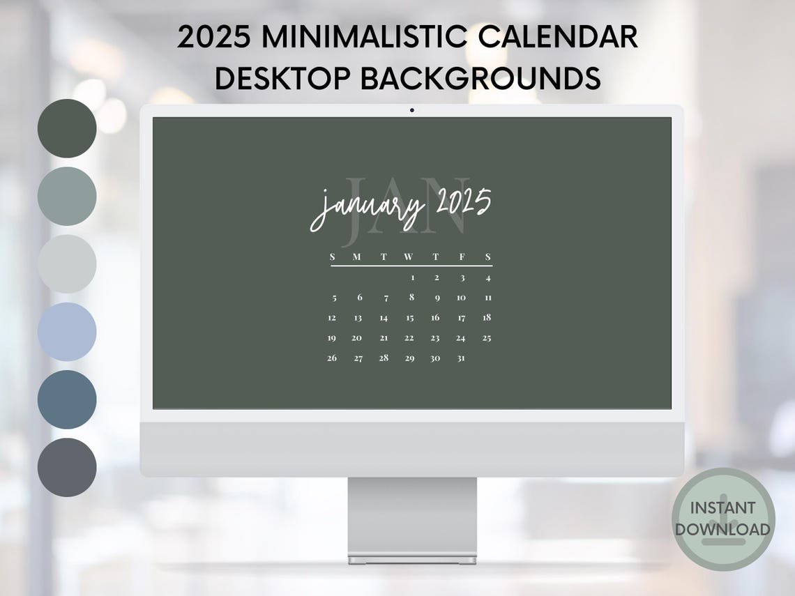 2025 Minimalistic Calendar Desktop Wallpaper | Modern Minimalistic ...