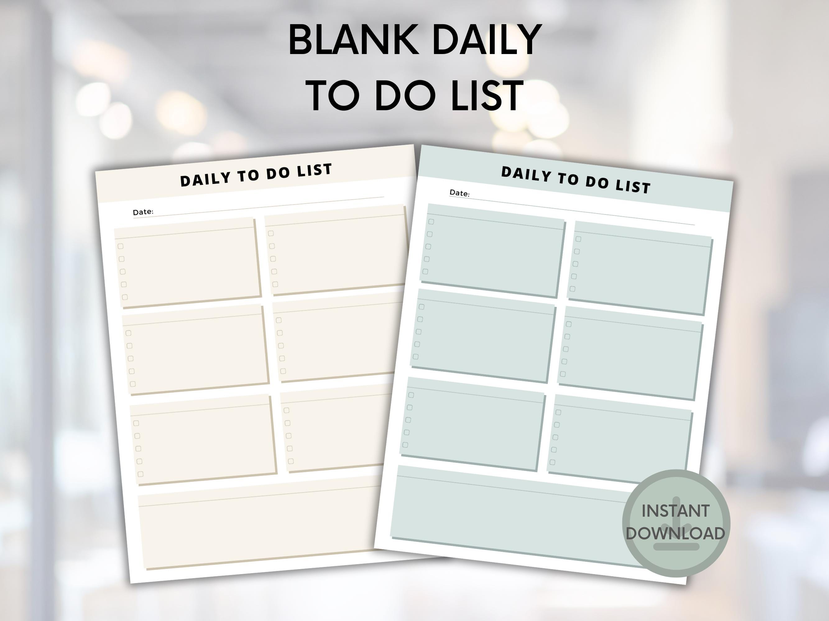 Printable & Digital Blank to Do List | Pastel Daily to Do Notepad ...