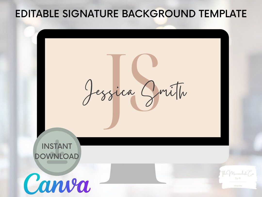 Editable Customizable MacBook Desktop Wallpaper Signature Aesthetic ...