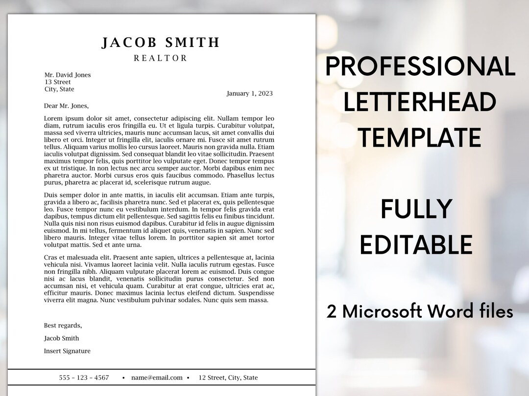 Basic Minimalistic Professional Letterhead Template | Business ...
