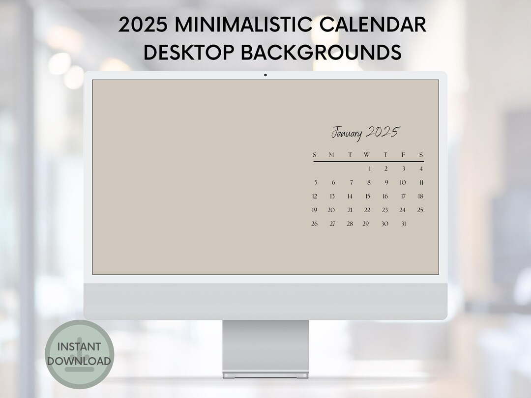 2025 Neutral Minimalistic Calendar Desktop Wallpaper | Modern ...