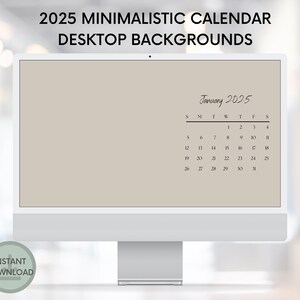 2025 Neutral Minimalistic Calendar Desktop Wallpaper | Modern ...