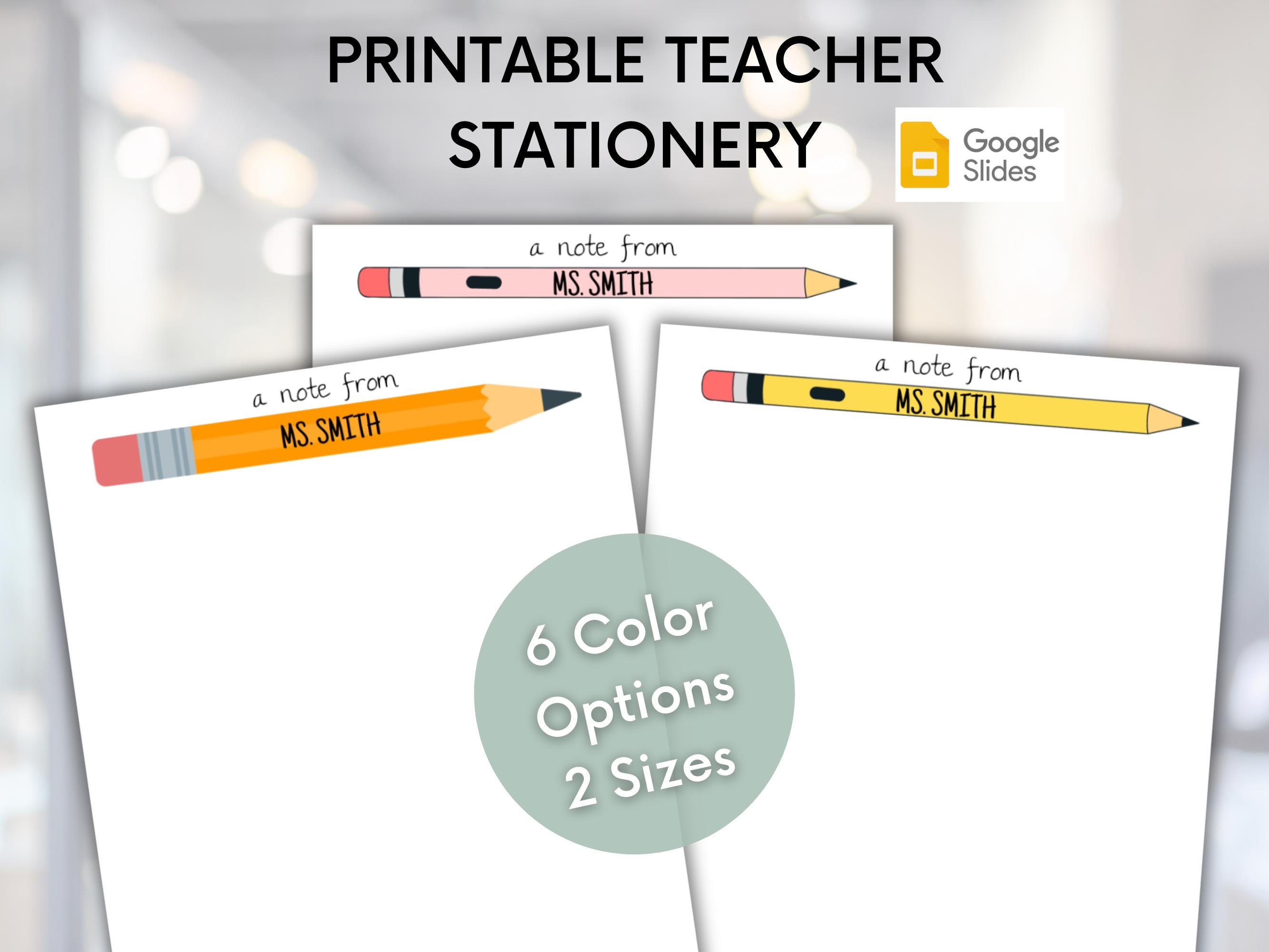 Editable 'A Note From' Teacher Stationery | Printable Notepad | Back to ...