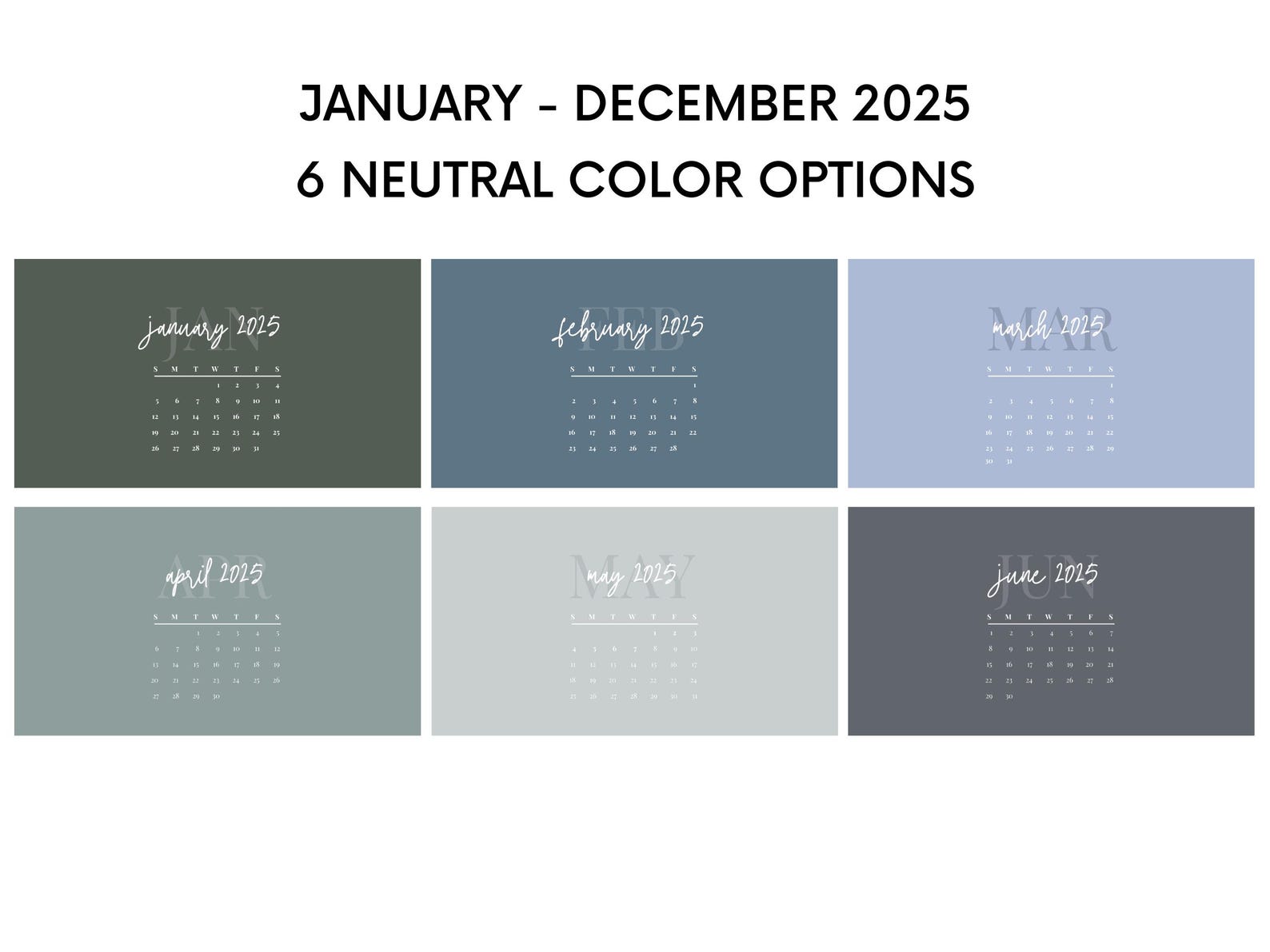2025 Minimalistic Calendar Desktop Wallpaper | Modern Minimalistic ...