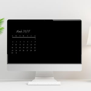 2025 Black Minimalistic Calendar Desktop Wallpaper | Modern ...