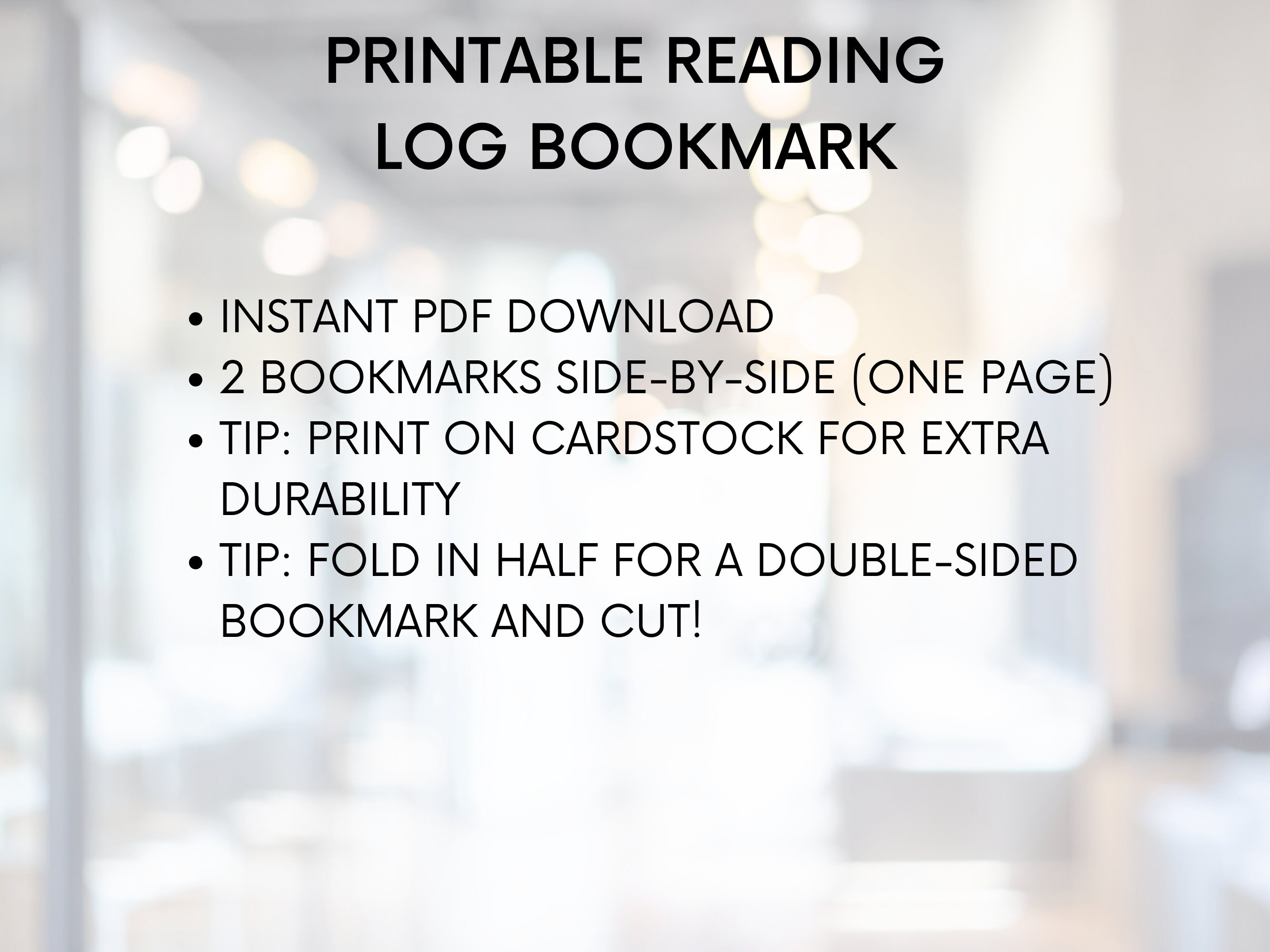Printable Reading Log | Book Tracker Bookmark | Bookmarks for Children ...