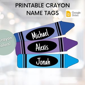 Magnetic Name Tags Crayons - Etsy