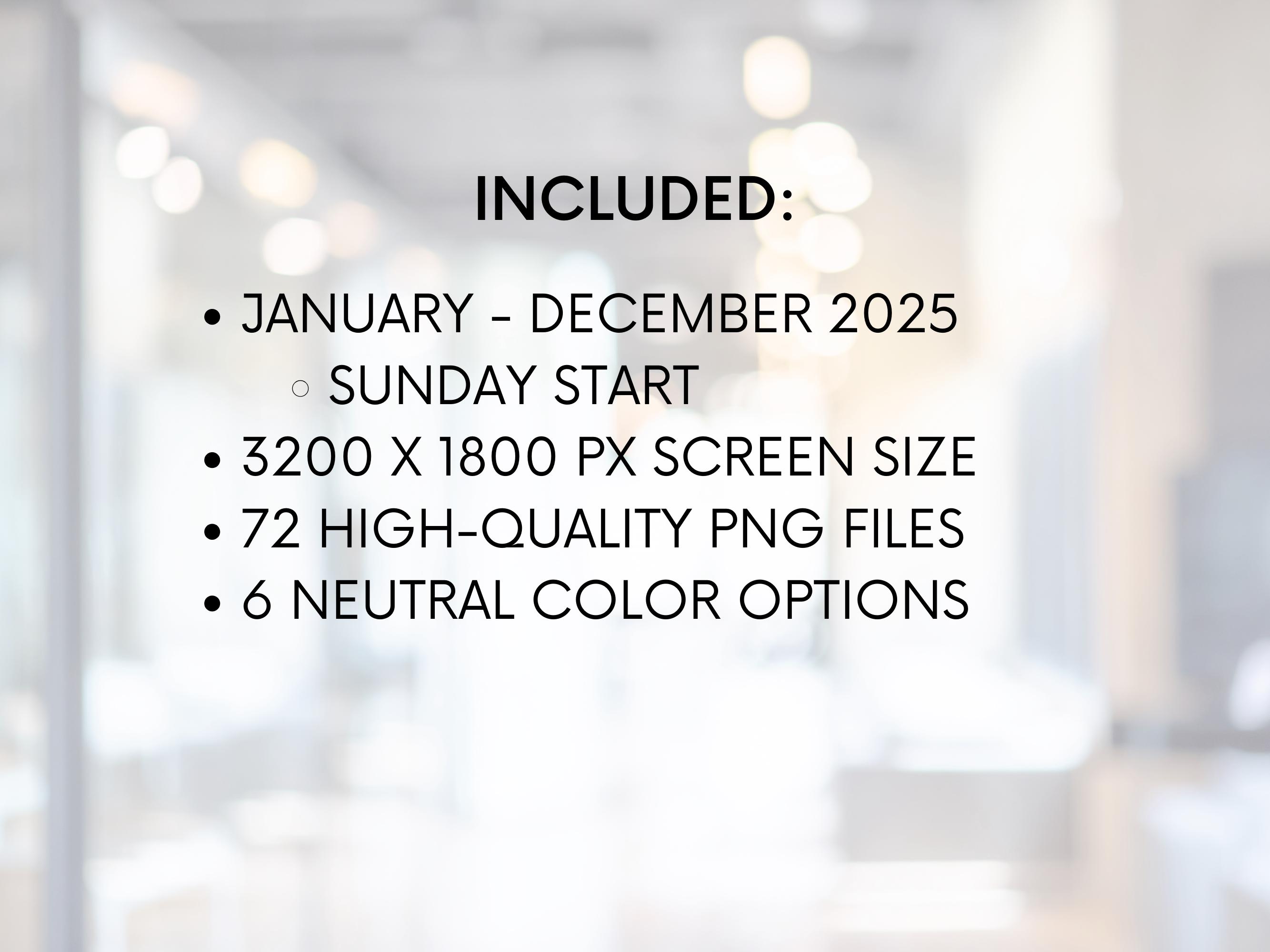 2025 Minimalistic Calendar Desktop Wallpaper | Modern Minimalistic ...