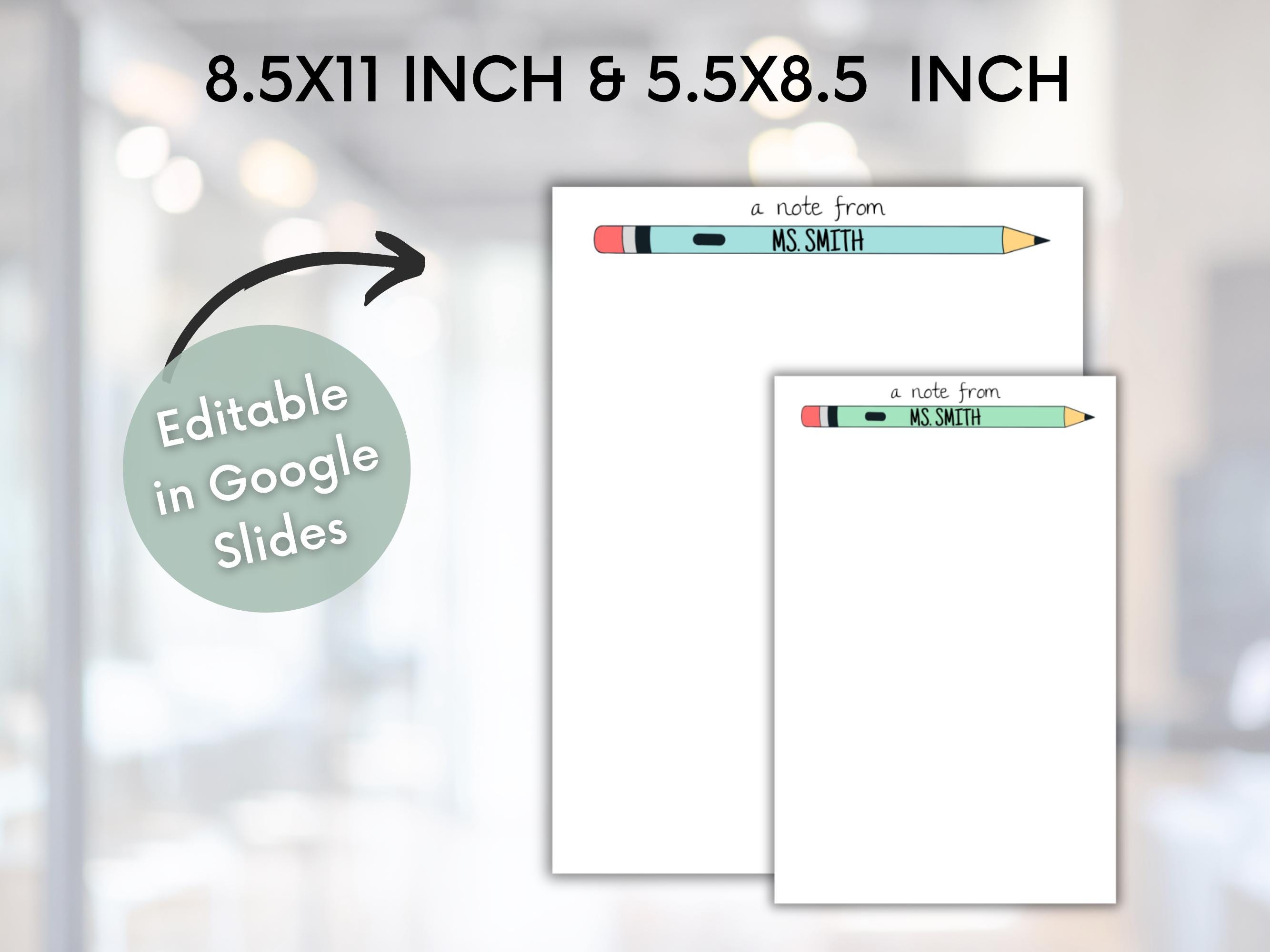 Editable 'A Note From' Teacher Stationery | Printable Notepad | Back to ...