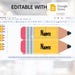 Printable Pencil Name Tags Customizable Editable Stationery Back to ...